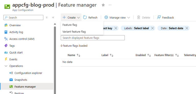 Feature Management With Azure App Configuration Fhessen A Blog About Azure